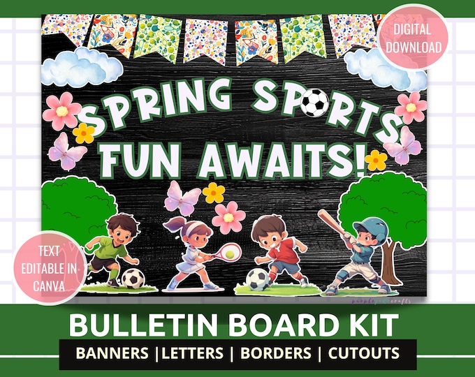 Spring Bulletin Board Kit | Trendy Spring/easter Bulletin Board | April ...