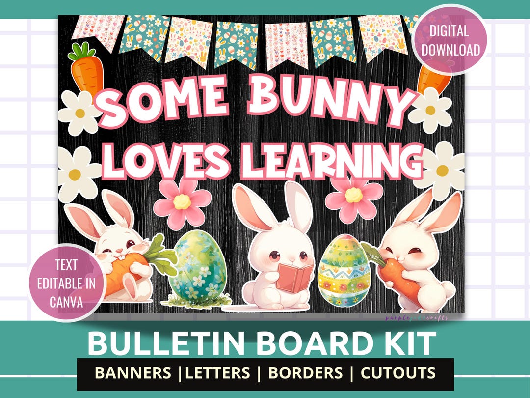 Easter Bulletin Board Kit Bunny Theme Spring Bulletin Board Kit ...
