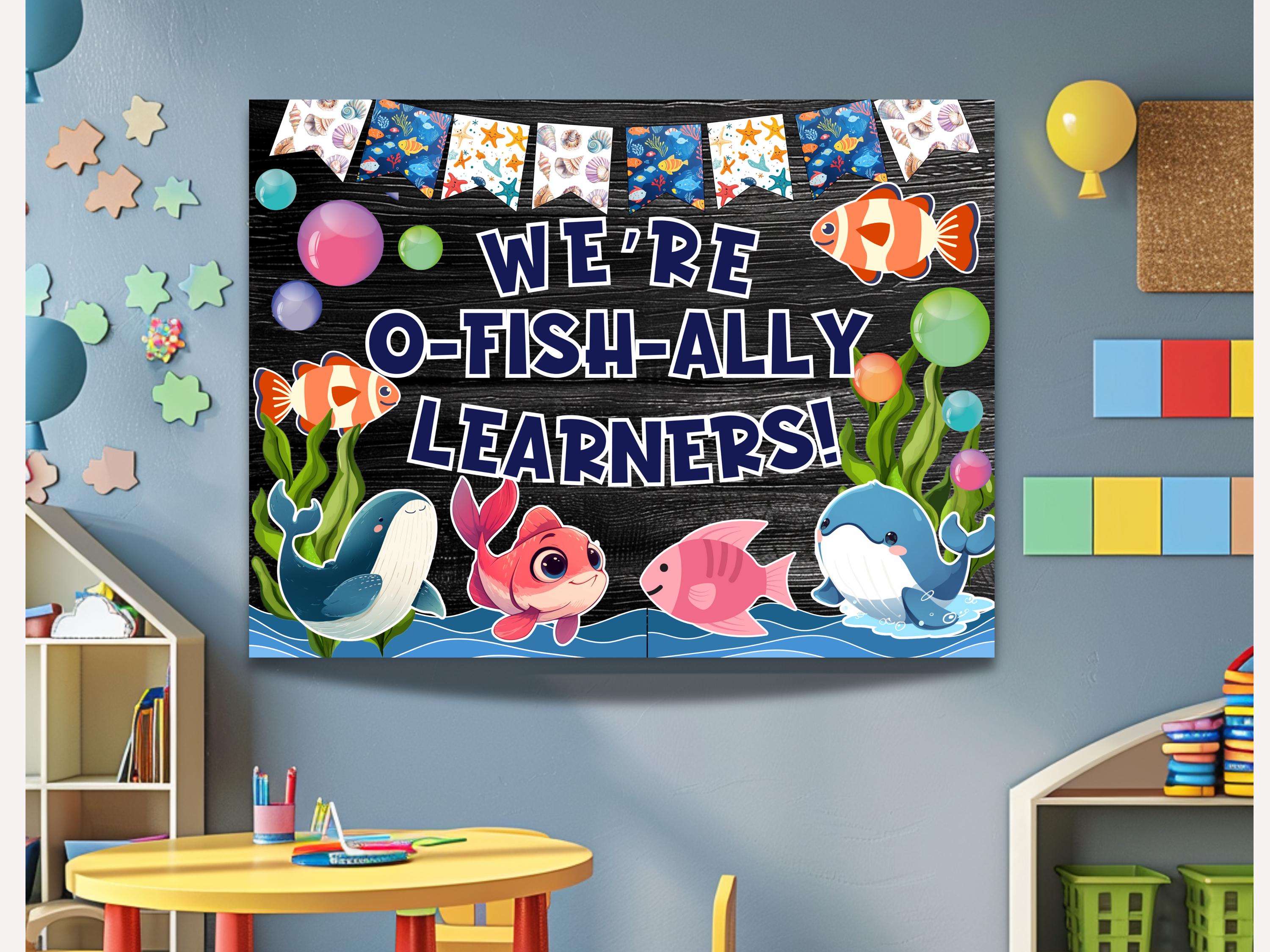 Under the Sea Fish Bulletin Board Kit Ocean Themed Decor Colorful Fishy ...