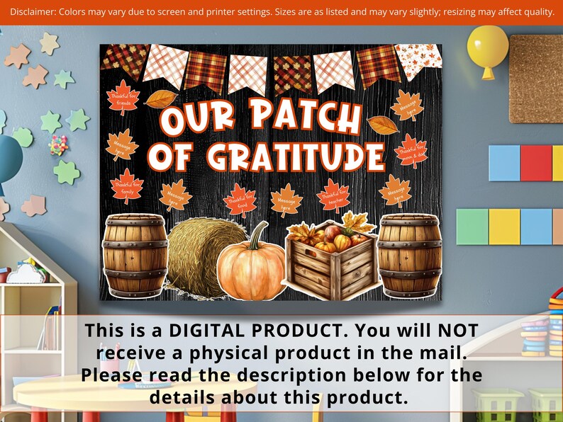 Gratitude Board Kit for a Festive Thanksgiving Decoration Bulletin ...