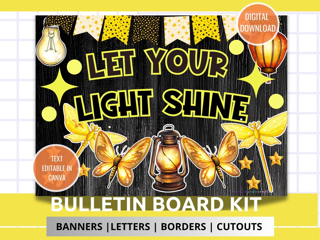 Bulletin Board Kit Light Shine Theme Classroom Bulletin Board Decor Set ...