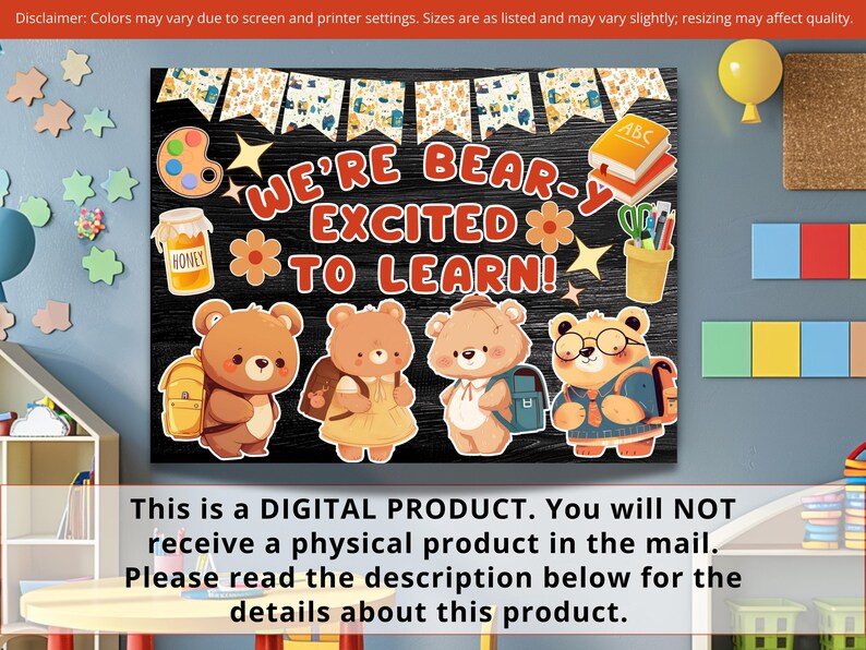 Bear Bulletin Board Kit Back to School Classroom Decor Cute Bear Themed ...