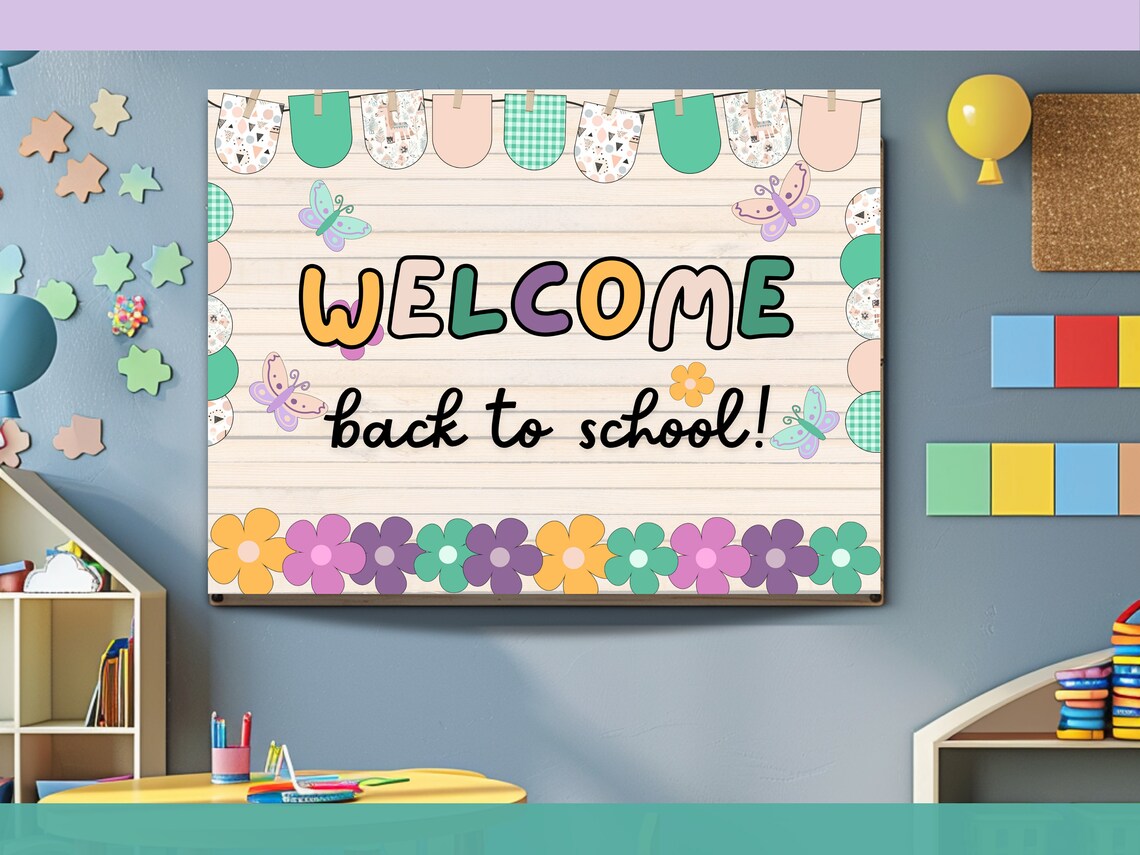 Back to School Bulletin Board Kit Pastel Color Bulletin Board Classroom ...