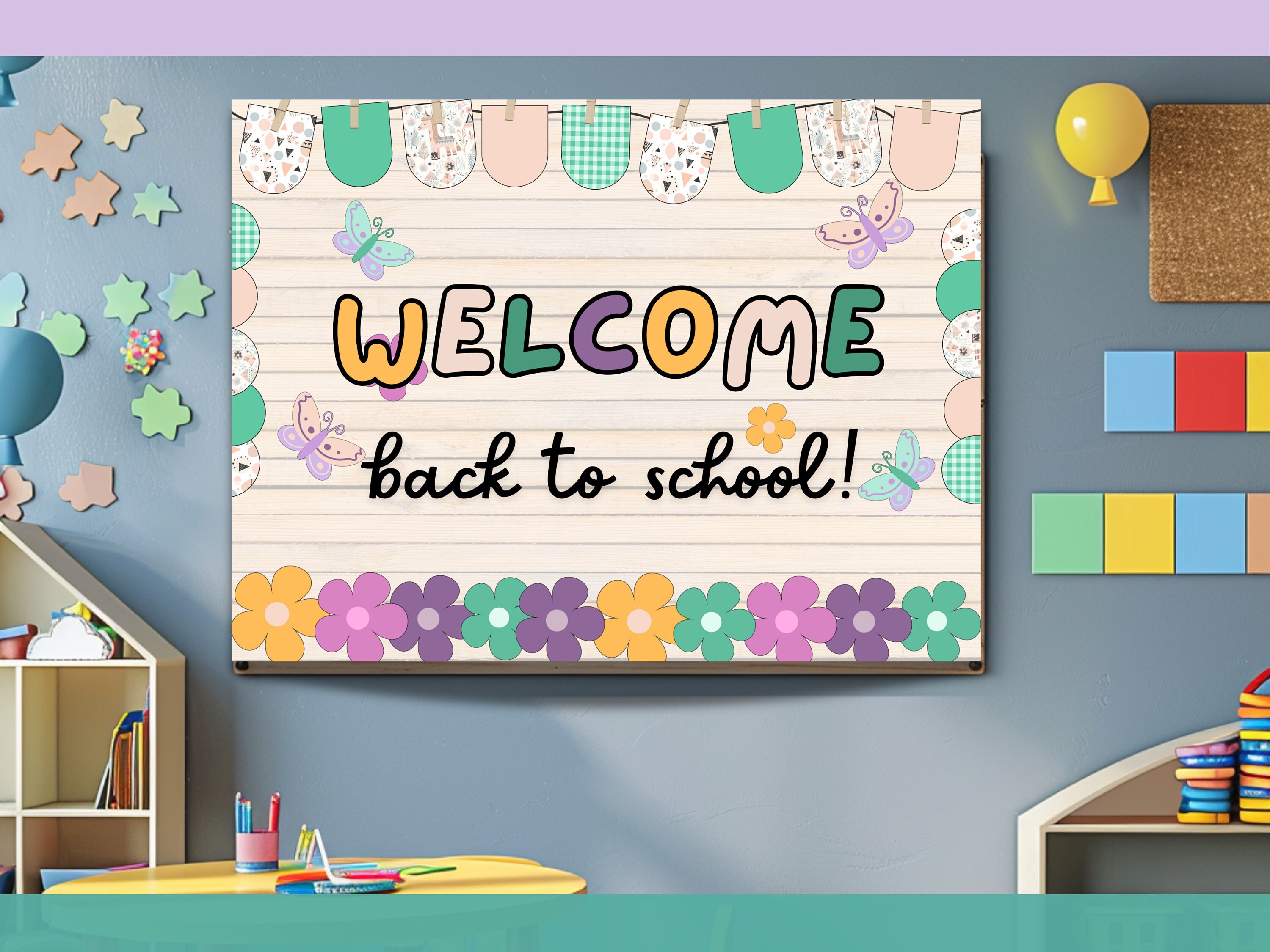 Back to School Bulletin Board Kit Pastel Color Bulletin Board Classroom ...