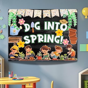 Spring Bulletin Board Kit Garden Theme Classroom Decor Set Perfect for ...