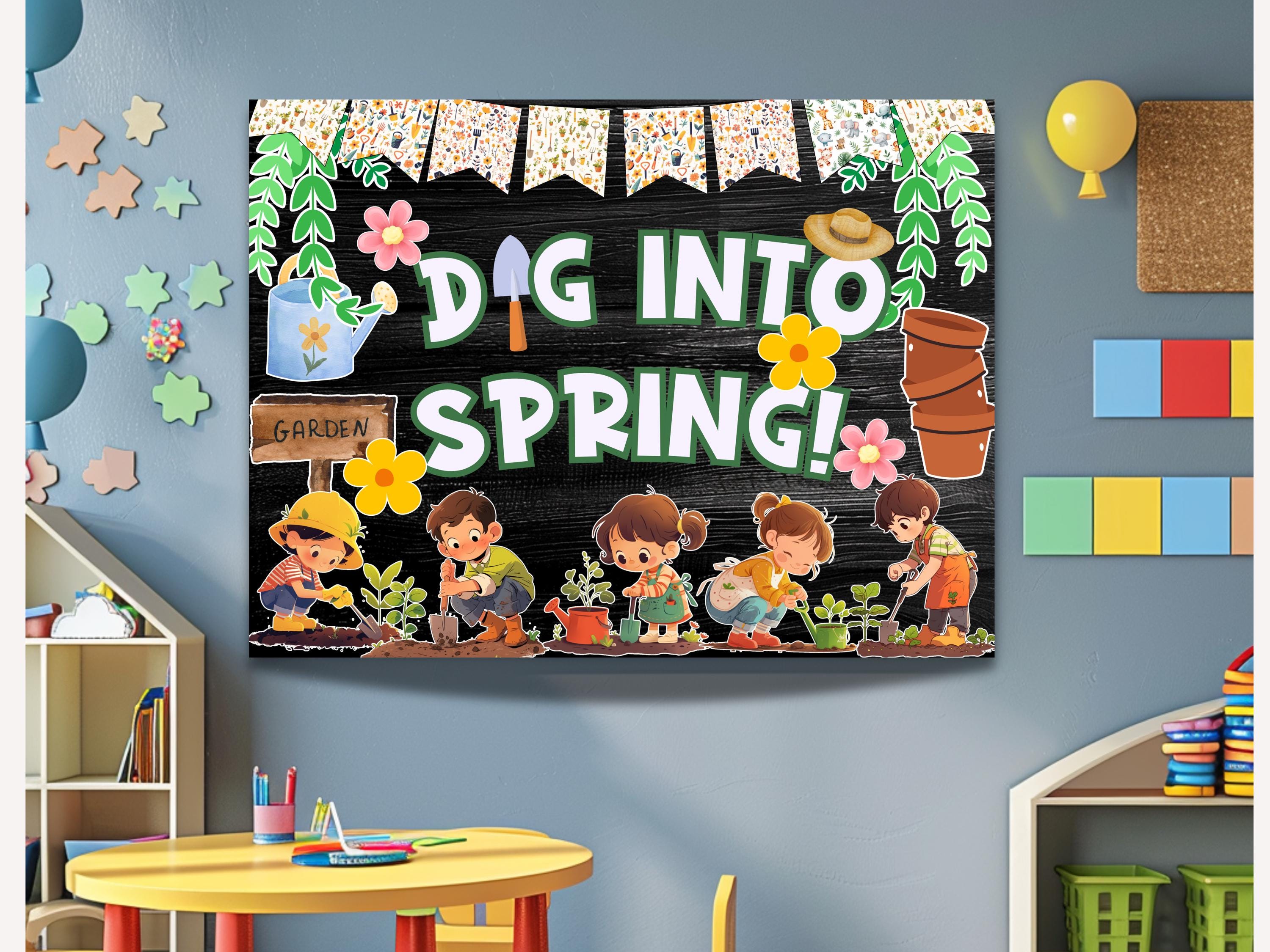 Spring Bulletin Board Kit Garden Theme Classroom Decor Set Perfect for ...