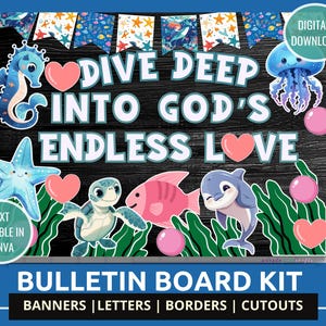 Christian Bulletin Board Printable, Ocean Bulletin Board, Bible Verse ...