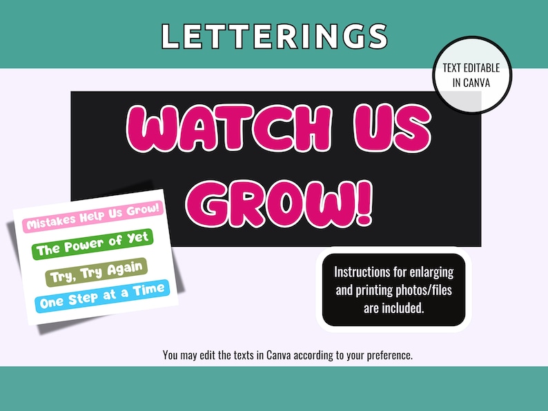 Growth Mindset Bulletin Board Classroom Decor Watch Us Grow Bulletin ...