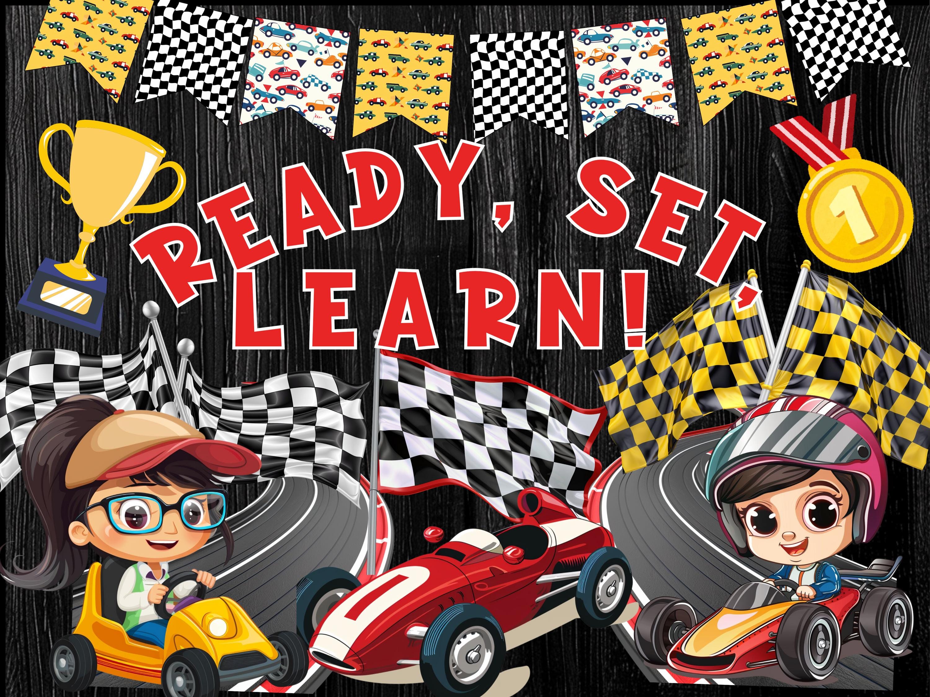 Classroom Bulletin Board Race Car Theme Decor Set Back to School ...