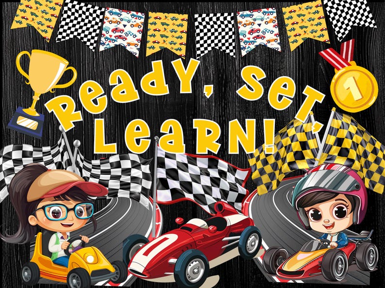 Colorful Race Car Bulletin Board Kit School Classroom Decor Supplies ...