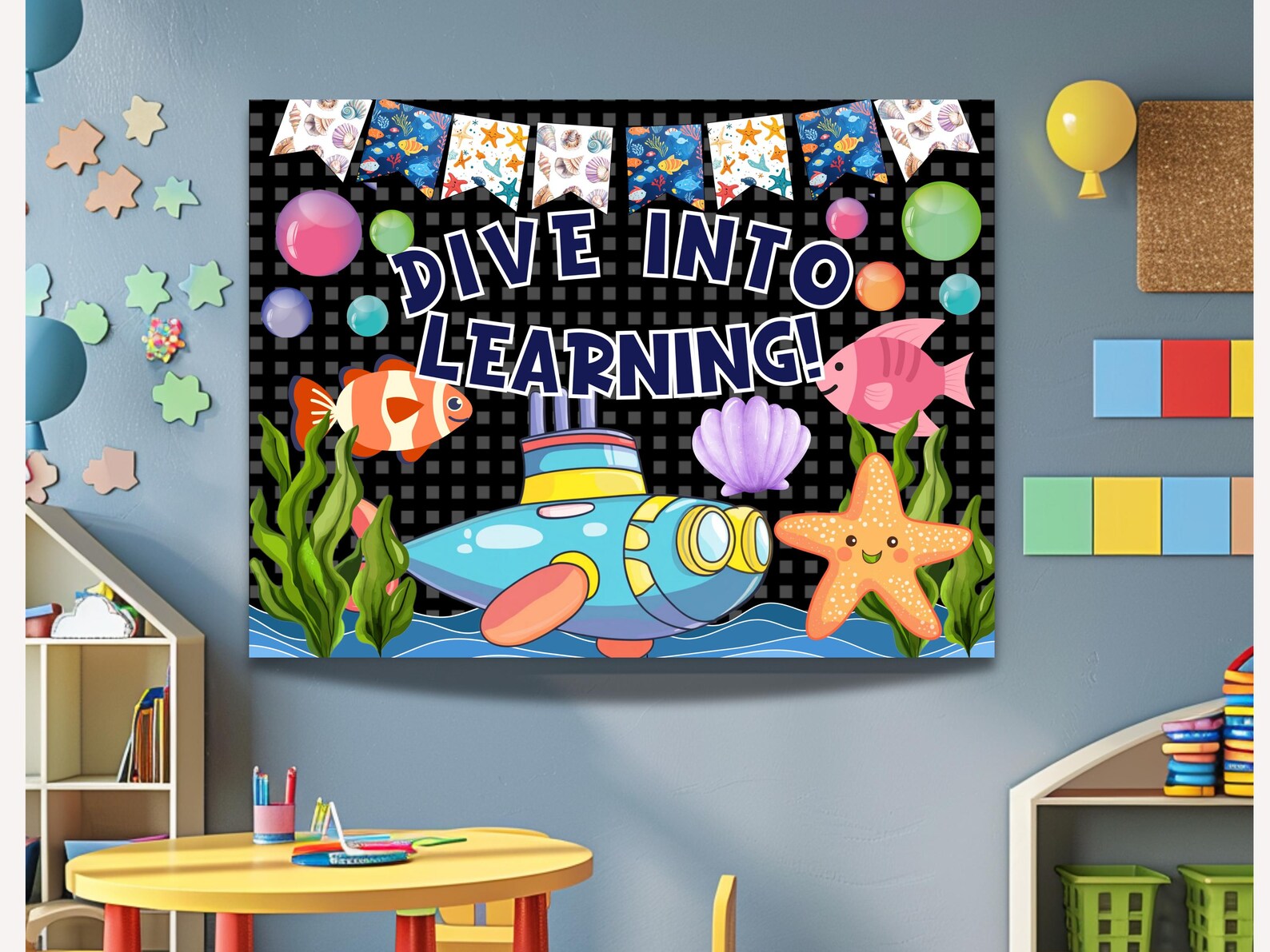 Classroom Bulletin Board Aquatic Theme Decor Set Back to School ...