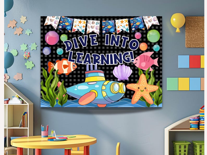 Classroom Bulletin Board Aquatic Theme Decor Set Back to School ...