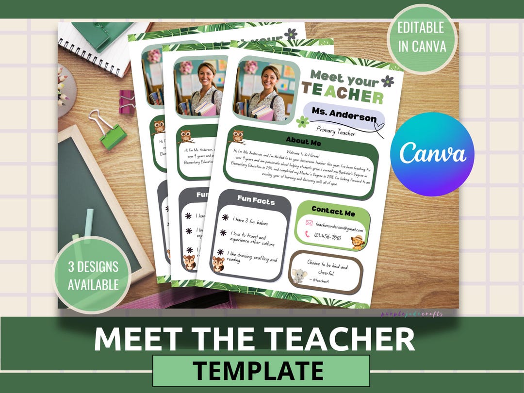 Meet the Teacher Template Back to School Newsletter Editable Canva ...