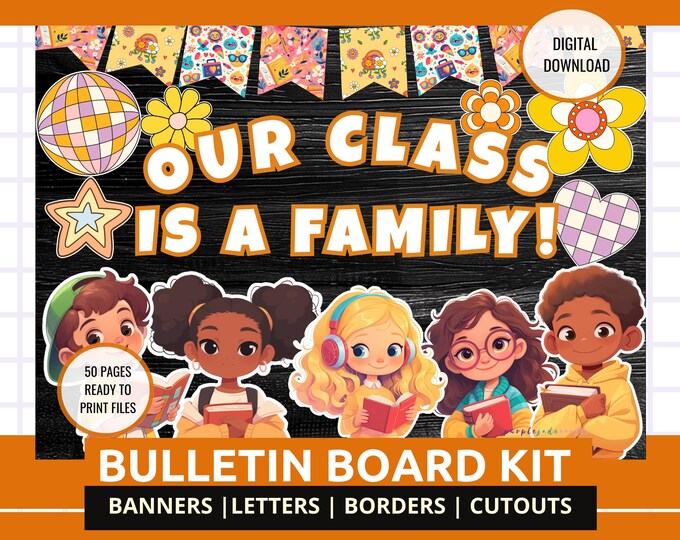 In Our Era Bulletin Board Kit Retro Groovy Classroom Decor Preschool ...