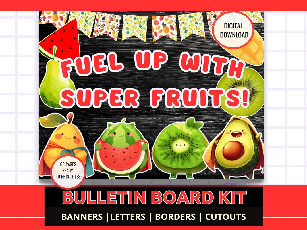 Nutrition Month Classroom Bulletin Board Kit, Classroom Decor Kit for ...