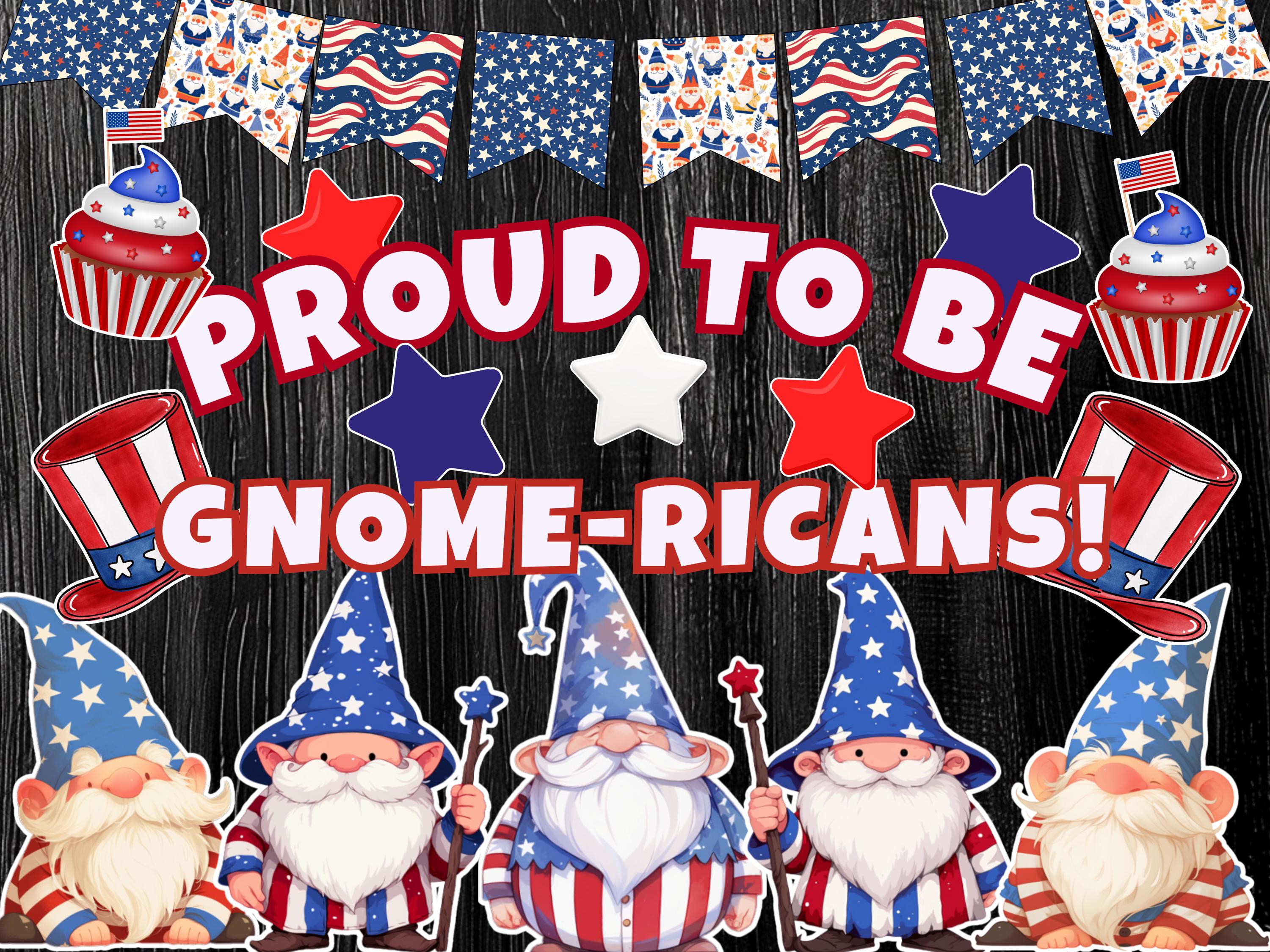 Independence Day Bulletin Board Kit Gnome Theme Decor 4th of July ...