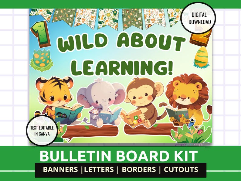 Jungle Safari Bulletin Board Classroom Back to School Bulletin Board ...