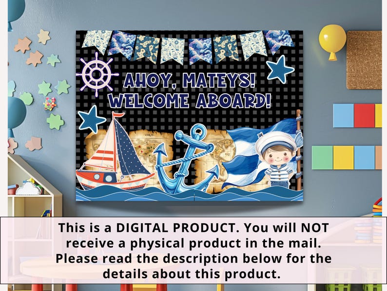 Classroom Bulletin Board Back to School Decor Nautical Theme Welcome ...