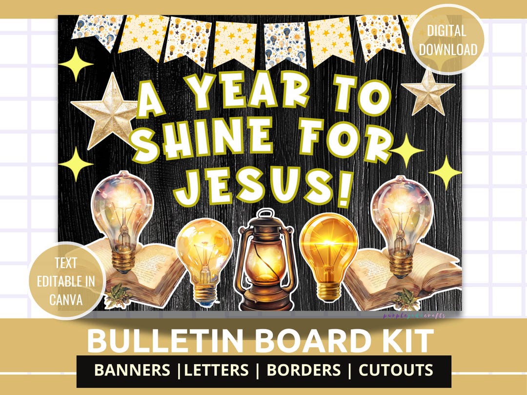 New Year Christian Bulletin Board Shine for Jesus Theme Bulletin ...