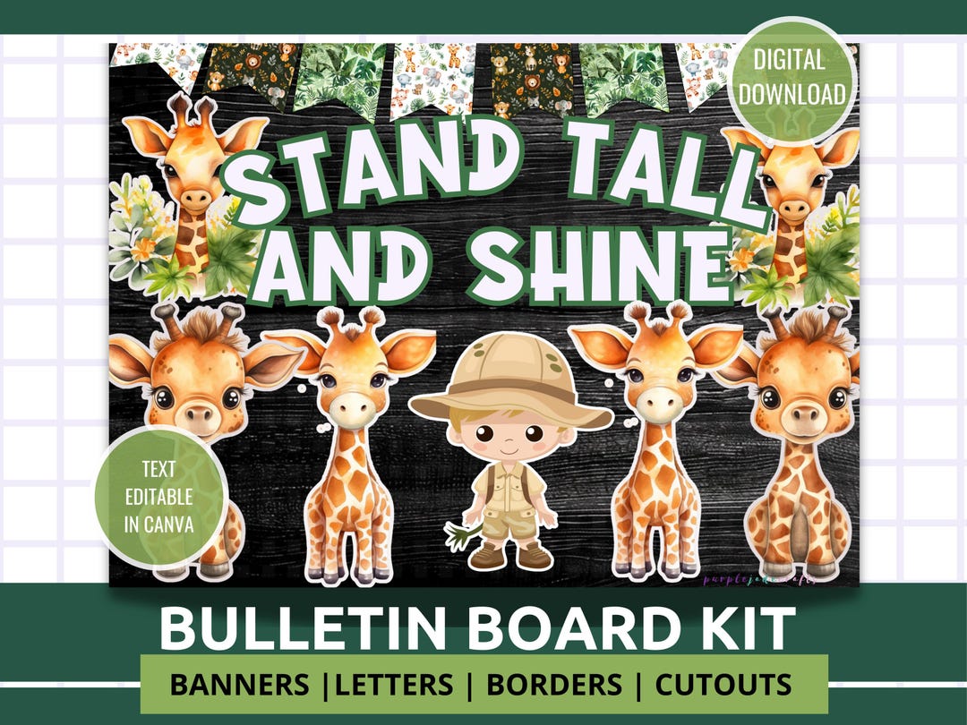 Giraffe Decor Complete Bulletin Board Kit for Classrooms Giraffe ...