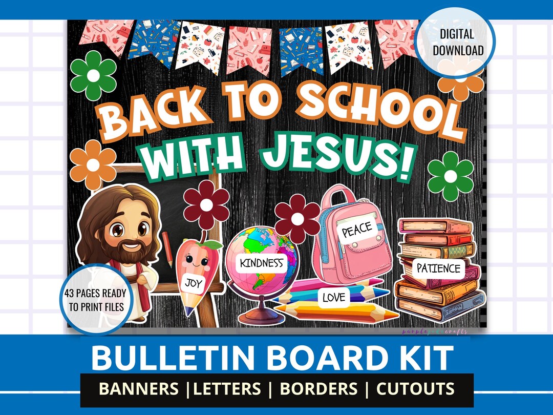 Back to School Bulletin Board Kit Christian Theme for Kindergarten and ...
