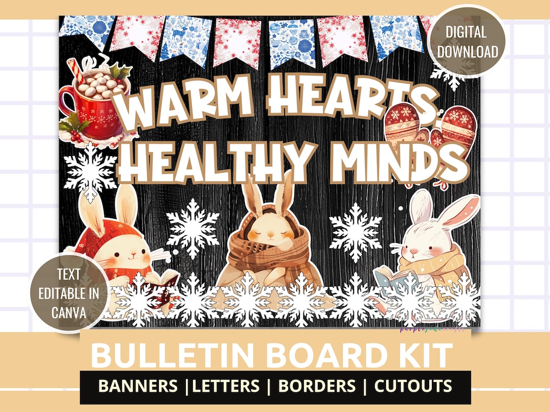 Winter Bulletin Board Kit Cozy Winter Bunny Adorable Classroom Decor ...