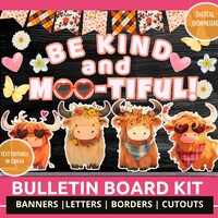 Highland Cow Classroom Decor Boho Neutral Classroom Decorations ...