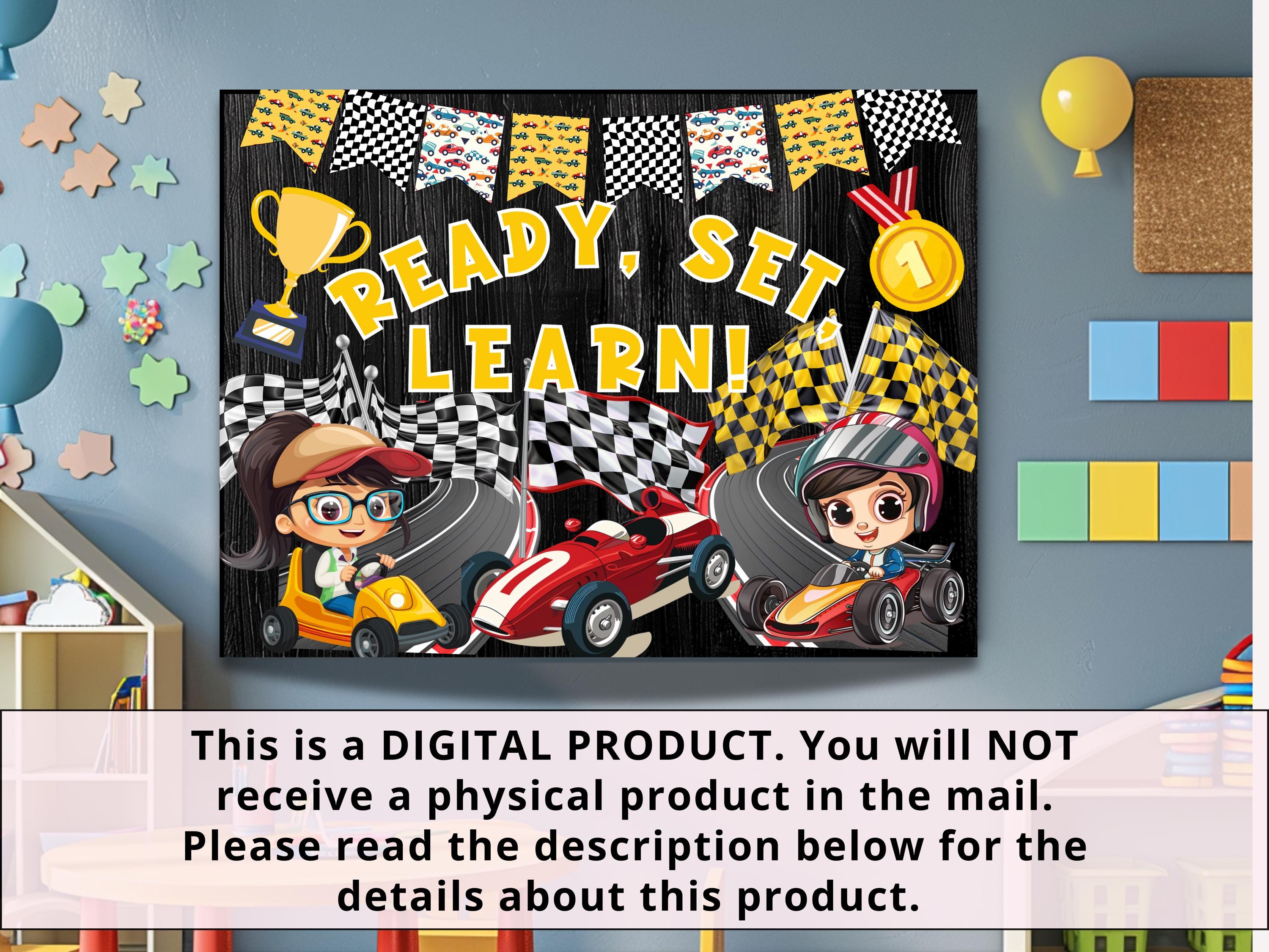 Colorful Race Car Bulletin Board Kit School Classroom Decor Supplies ...