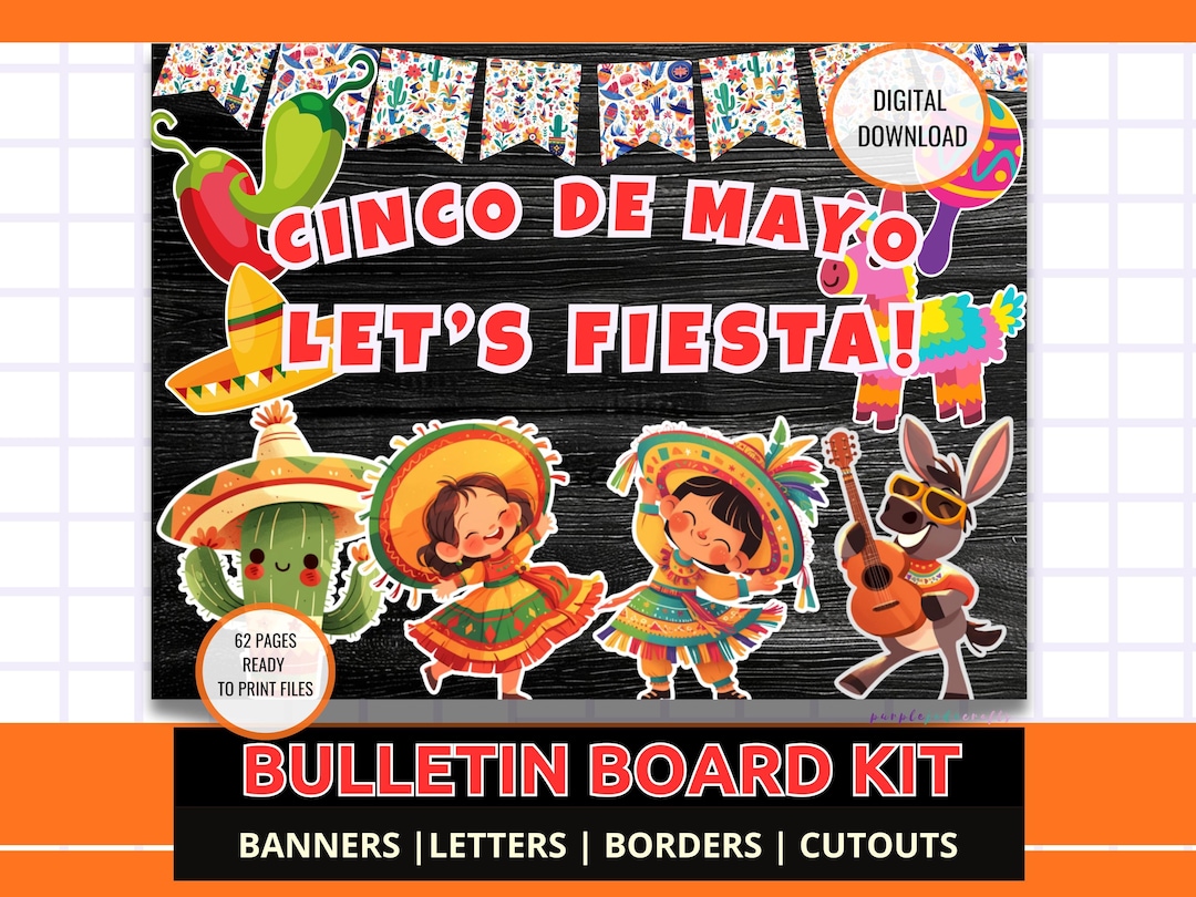 Cinco De Mayo Bulletin Board Kit Classroom Decor, Fiesta Classroom ...
