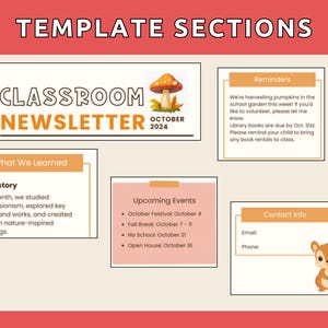 Classroom Newsletter Template Autumn Theme Classroom Newsletter ...