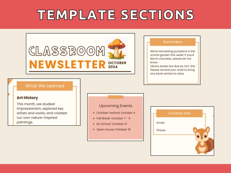 Classroom Newsletter Template Autumn Theme Classroom Newsletter ...