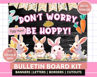 Spring Bulletin Board Kit With Bunny Theme Seasonal Classroom Decor ...