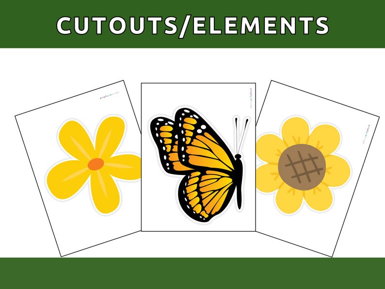 Sunflower Themed Bulletin Board Kit Printable Classroom Decor Kit ...