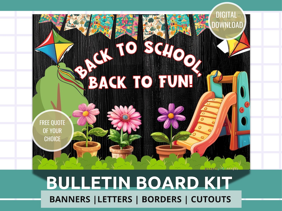 Bulletin Board Kit for Elementary and Preschool Playful Playground ...
