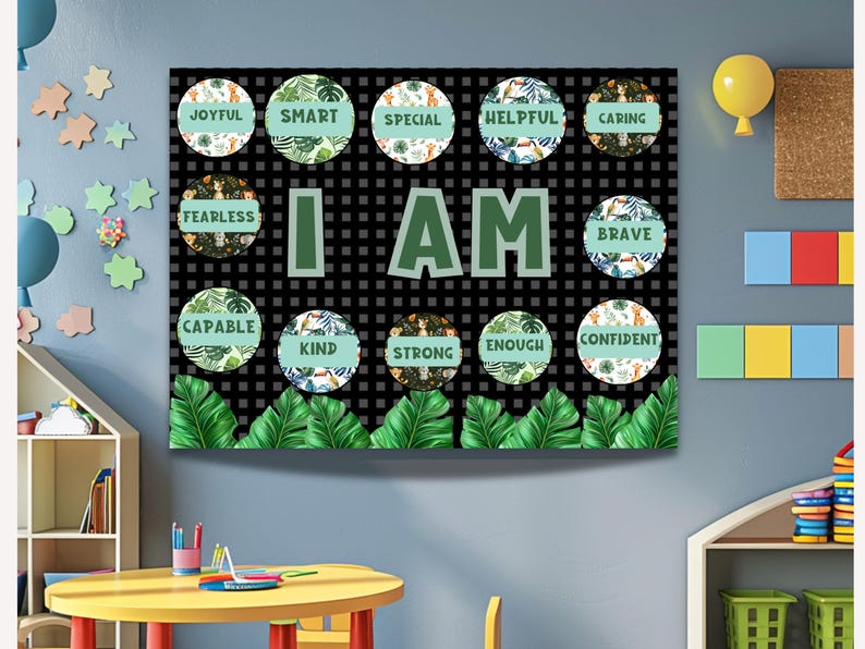 Affirmation Station Classroom Decor Jungle Safari Theme Positive ...
