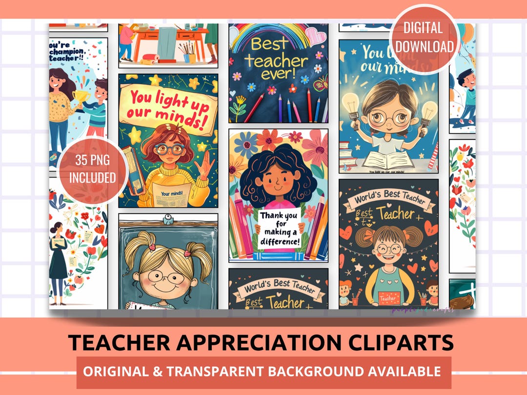Teacher Appreciation Clipart Bundle Back to School Clipart for Teacher ...