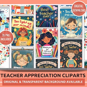 Teacher Appreciation Clipart Bundle Back to School Clipart for Teacher ...