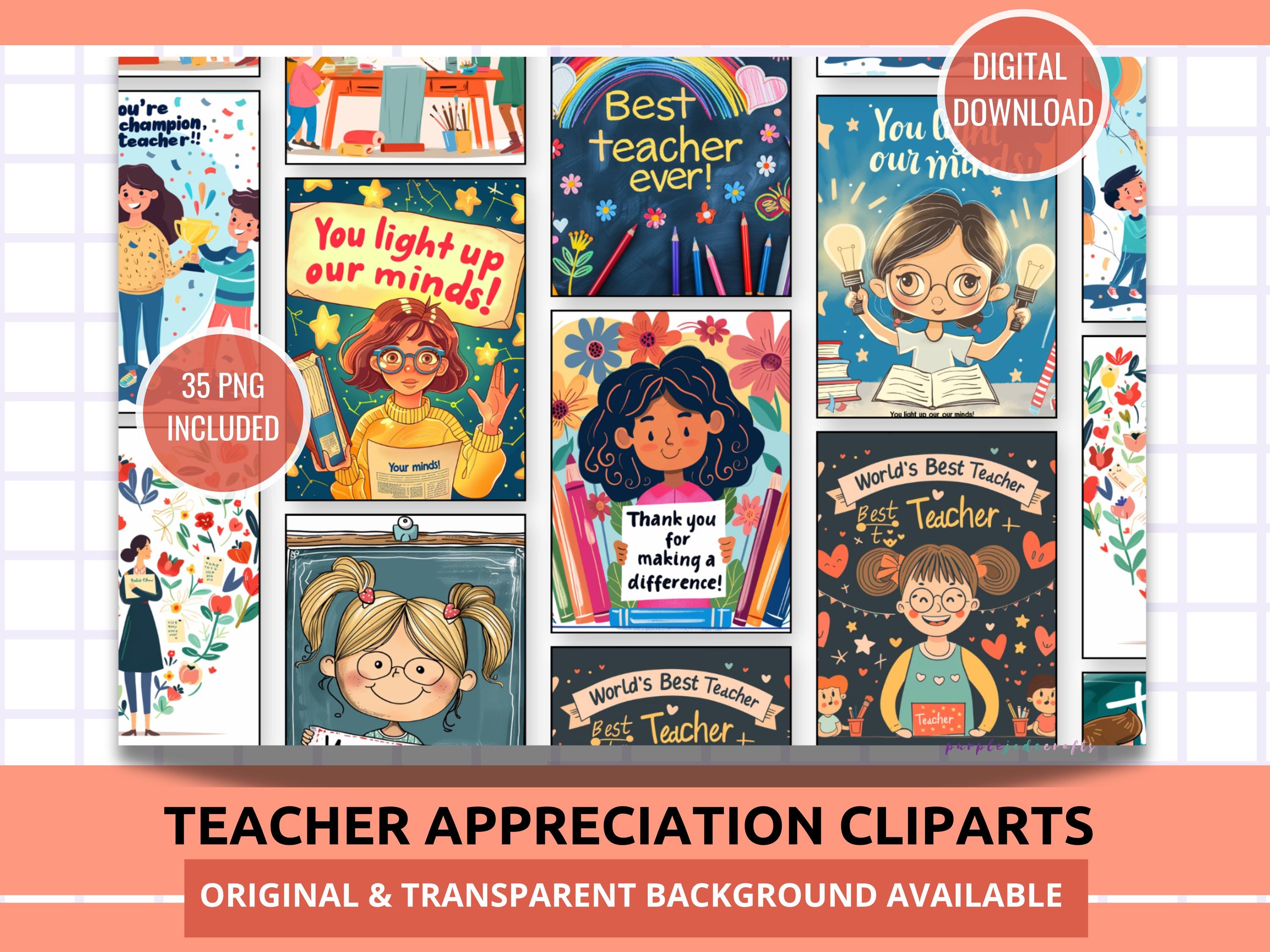 Teacher Appreciation Clipart Bundle Back to School Clipart for Teacher ...