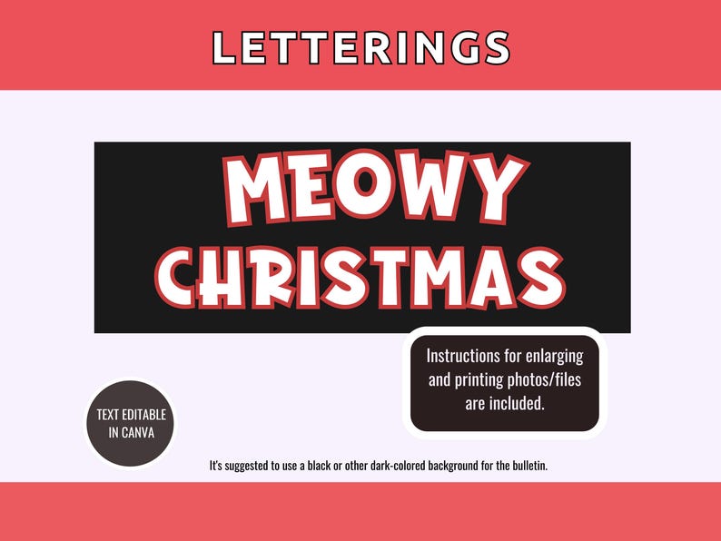 Christmas Bulletin Board Christmas Cats Bulletin Board Set Holiday ...