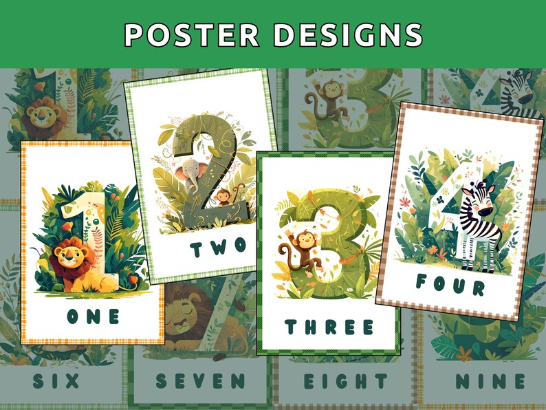 Jungle Safari Number Posters 1-10 | Printable Classroom Wall Decor ...