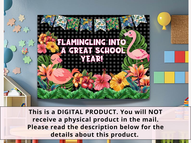 Classroom Bulletin Flamingo Theme Back to School Bulletin Board Kit ...