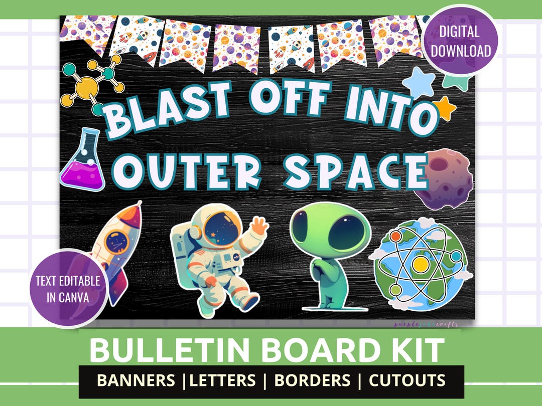 Space Themed DIY Bulletin Board Set Educational Wall Decor Bulletin ...