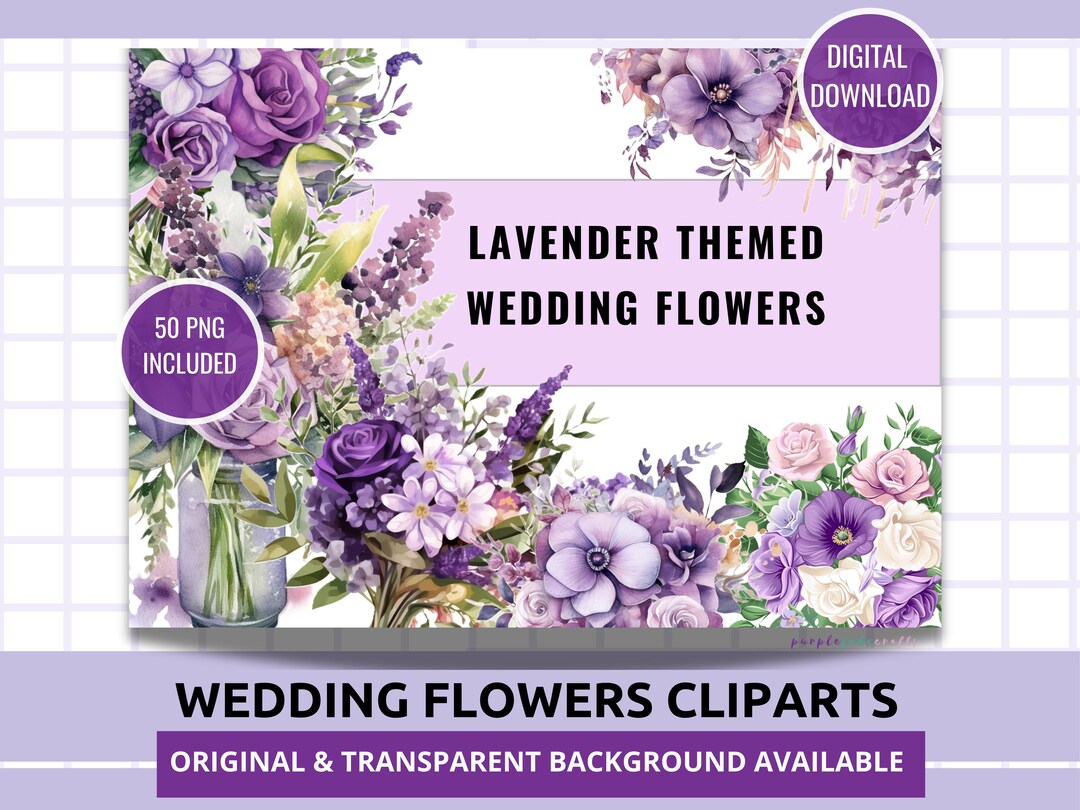 Wedding Flowers Bouquet Clipart Floral Wedding Decor Watercolor ...
