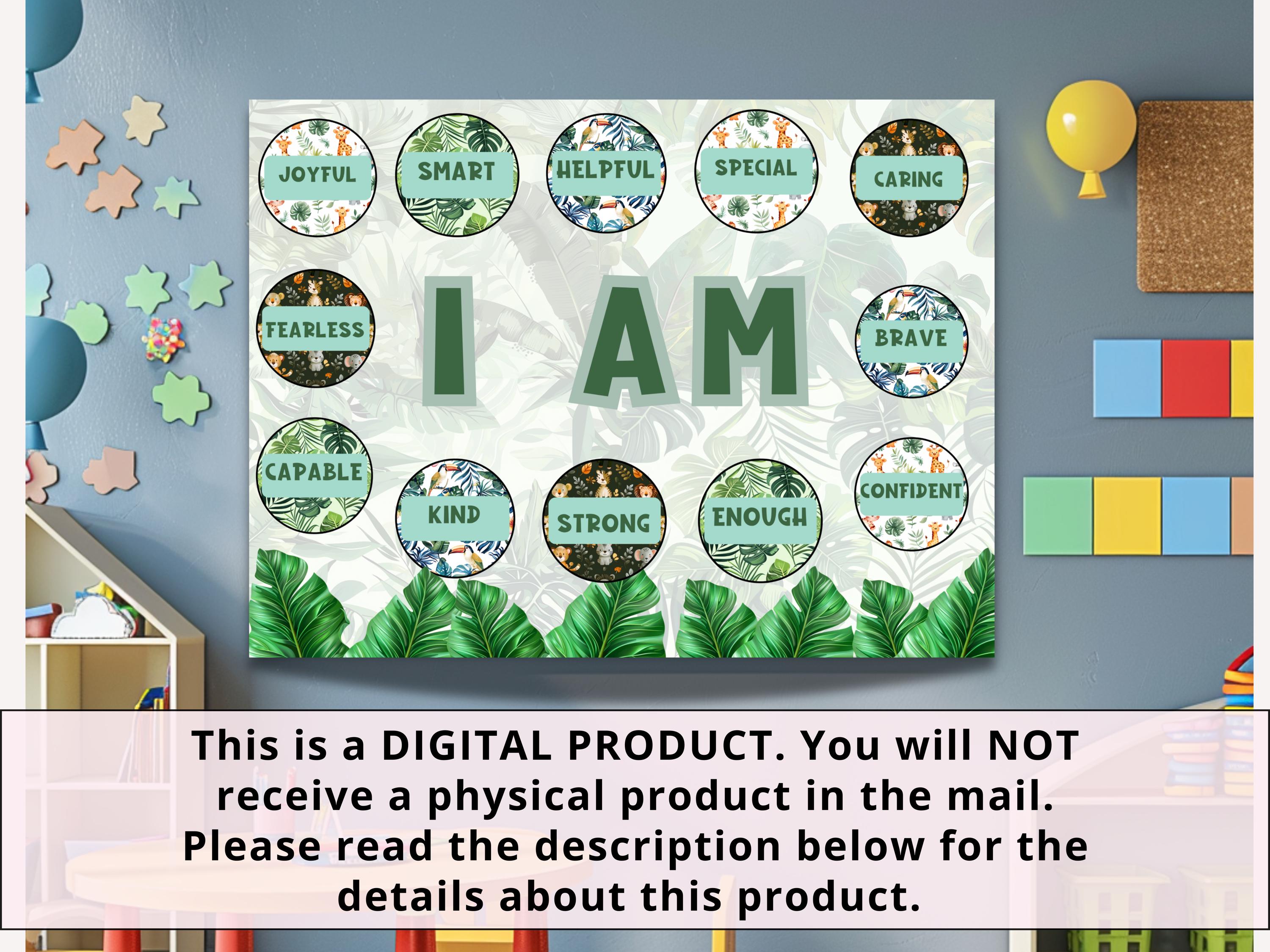 Affirmation Station Classroom Decor Jungle Safari Theme Positive ...