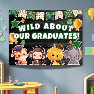Graduation Bulletin Board Kit Jungle Safari Theme Bulletin End of ...