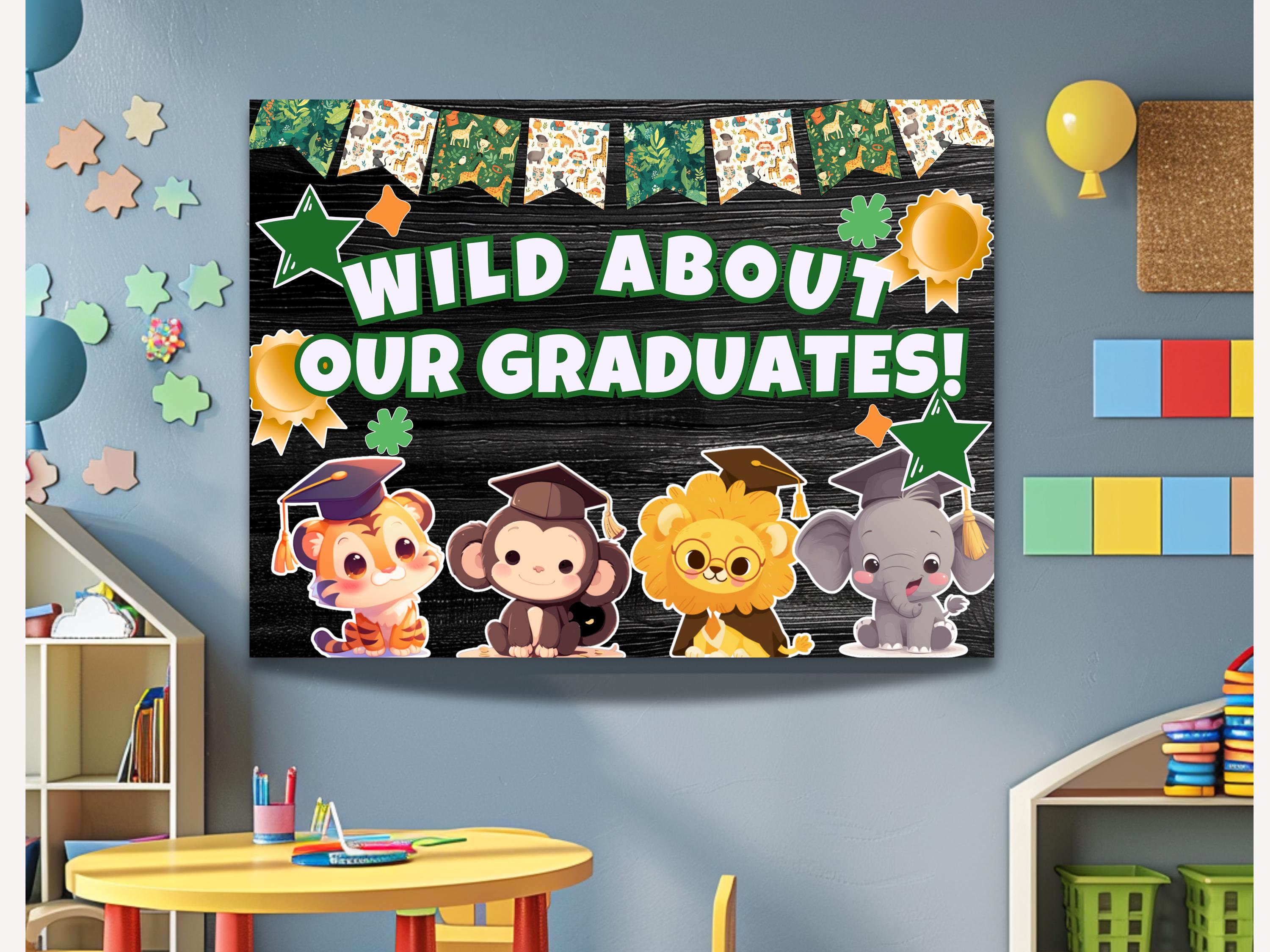 Graduation Bulletin Board Kit Jungle Safari Theme Bulletin End of ...