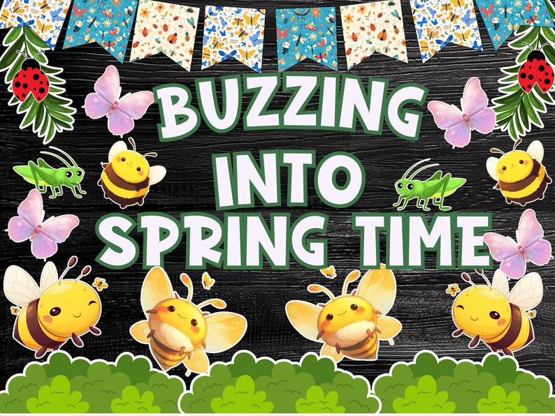 Spring Bulletin Board Kit With Buzzing Bees Theme Seasonal Classroom ...