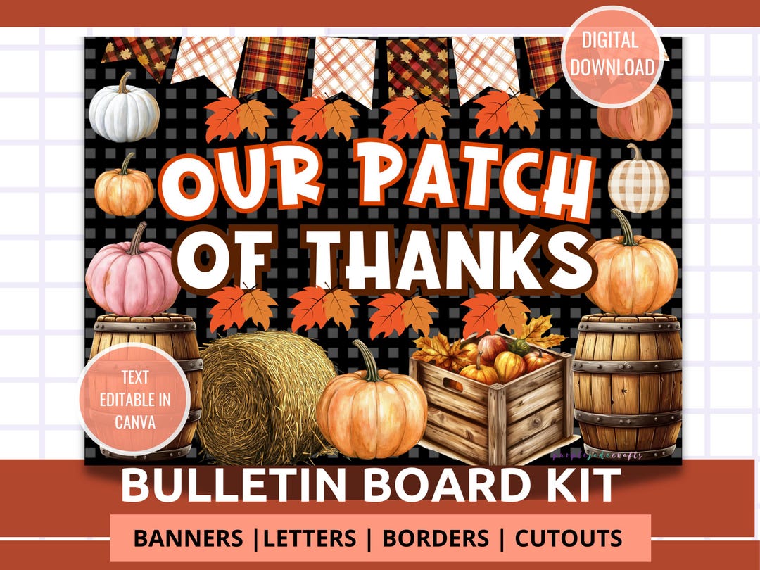 November Bulletin Board Decor Set Gratitude Board Kit for a Festive ...