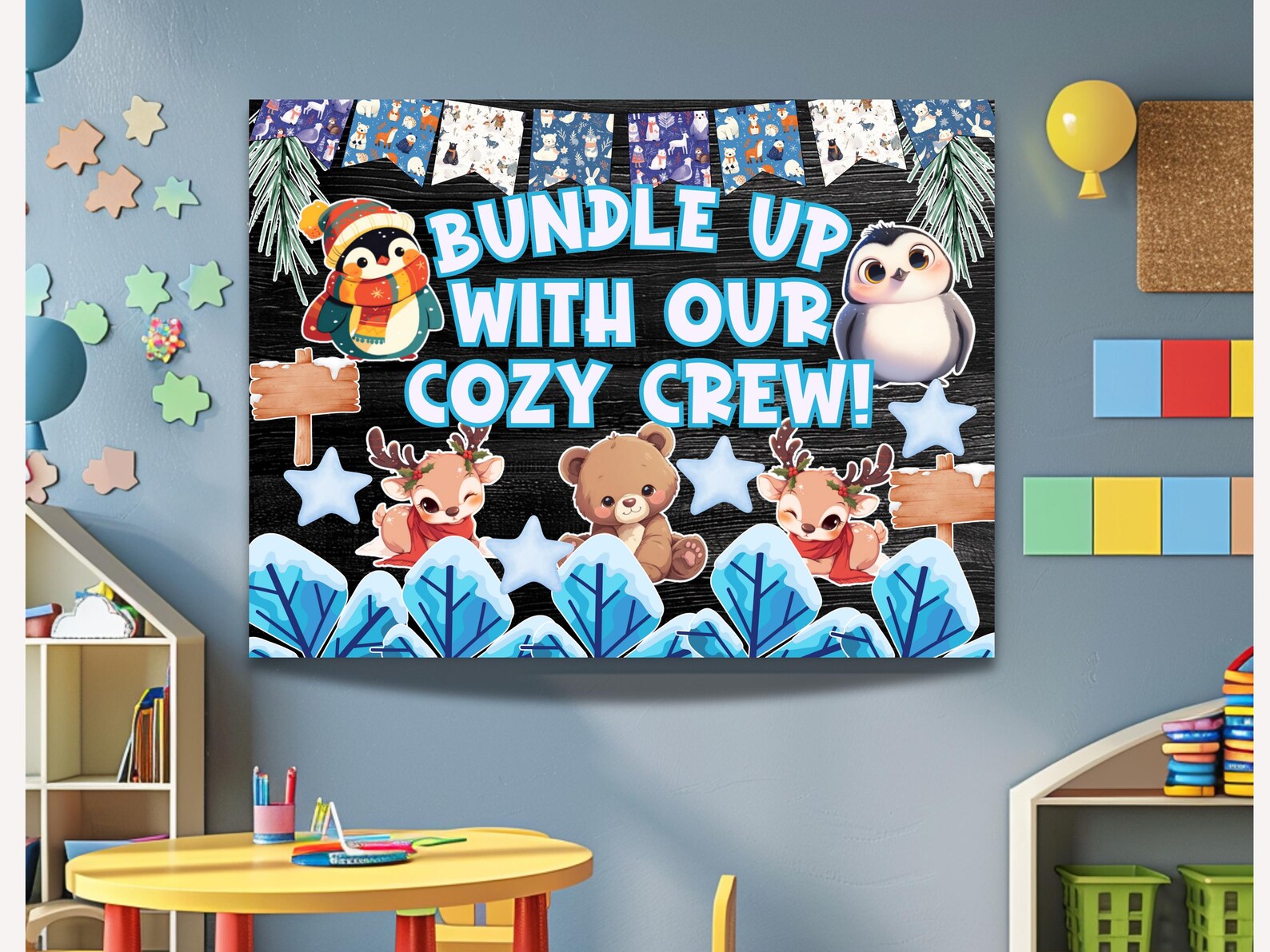 Bulletin Board for Winter, Winter Wonderland Classroom Decor, Winter ...