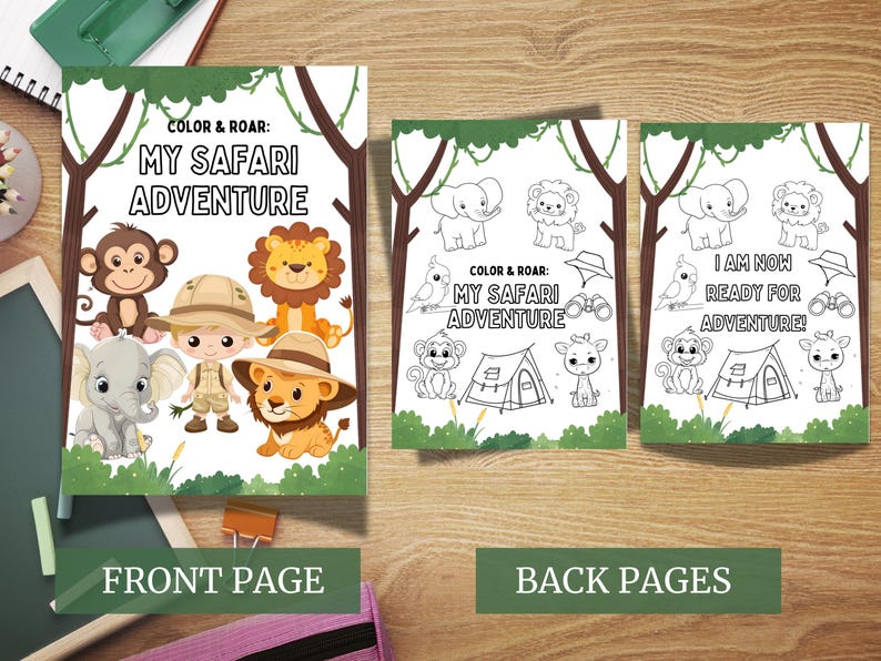 Safari Toddler Busy Book Printable Coloring Pages for Kids Educational ...
